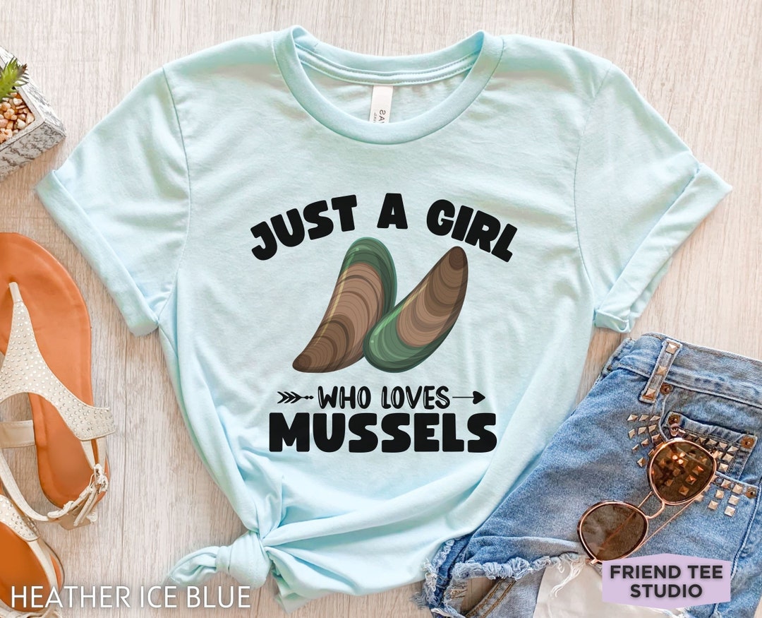 Womens Mussel T-shirt, Girls Mussel Tee, Mussel Graphic Tee, Funny ...