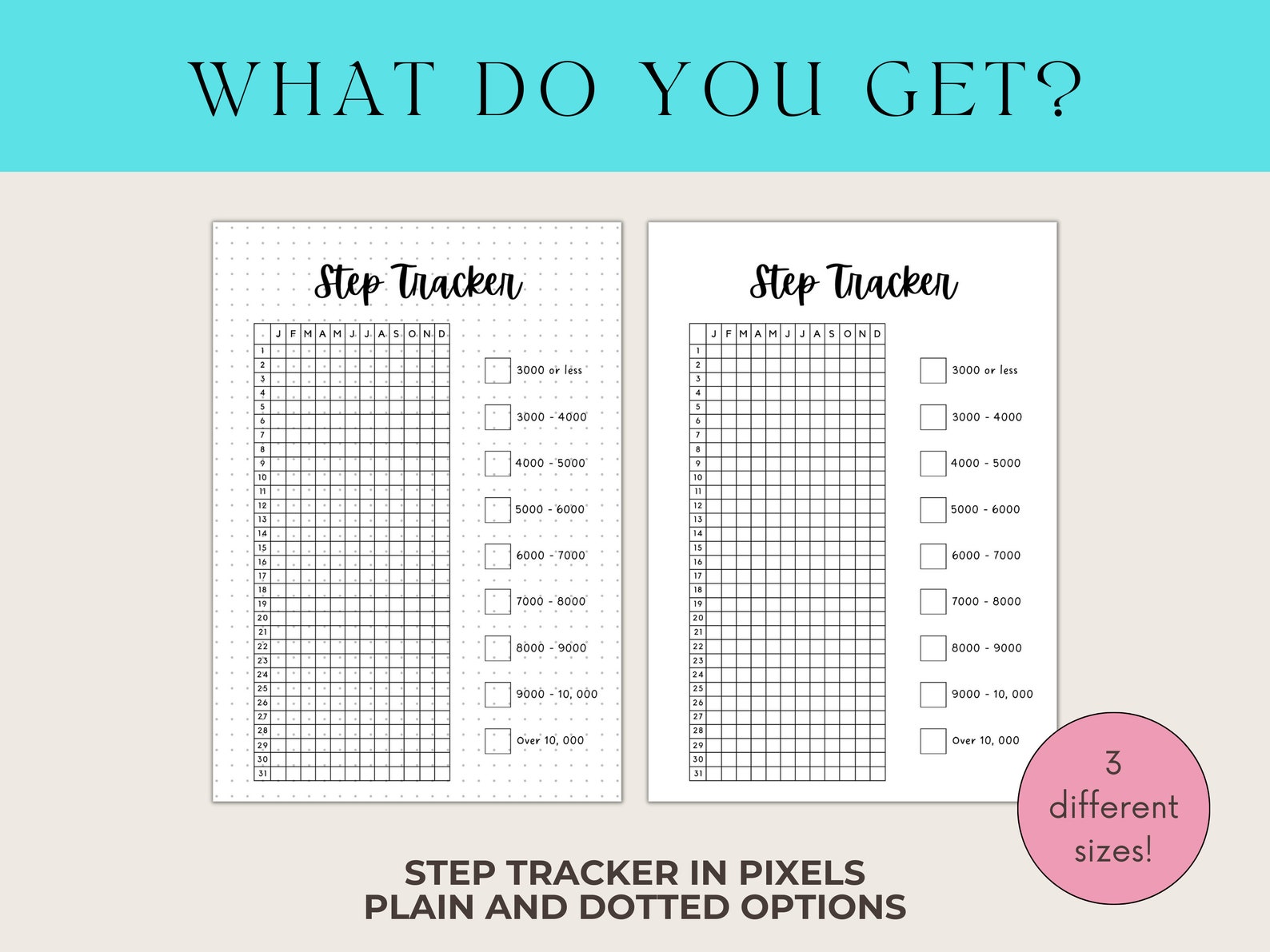 Step Tracker Yearly, Simple Bullet Journal Page, Health Tracker, Step ...