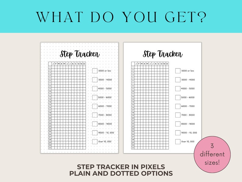 Step Tracker Yearly, Simple Bullet Journal Page, Health Tracker, Step ...