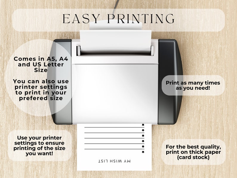 My Wish List Template, Printable Wish List Tracker, Bullet Journal ...