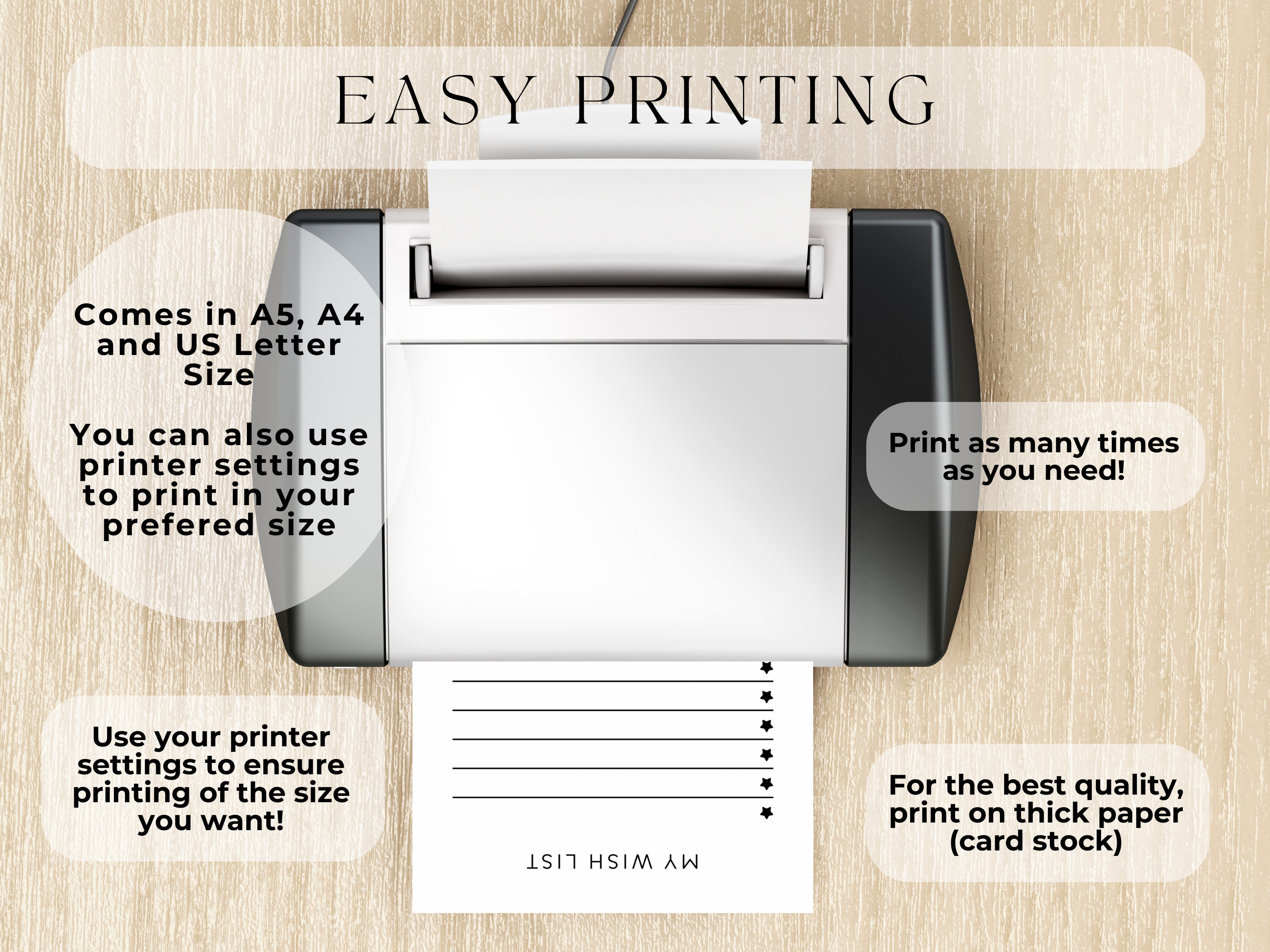 My Wish List Template, Printable Wish List Tracker, Bullet Journal ...