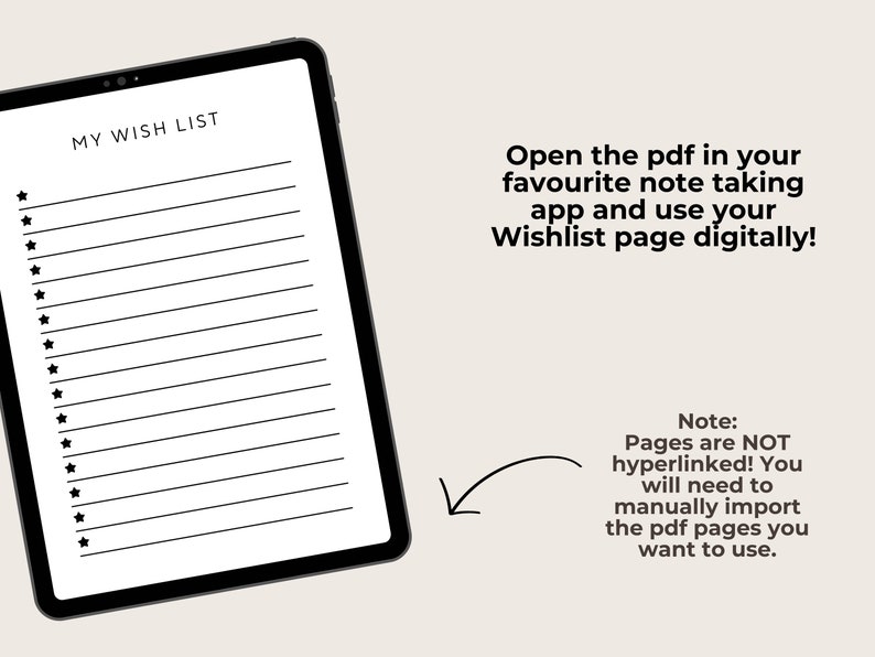 My Wish List Template, Printable Wish List Tracker, Bullet Journal ...
