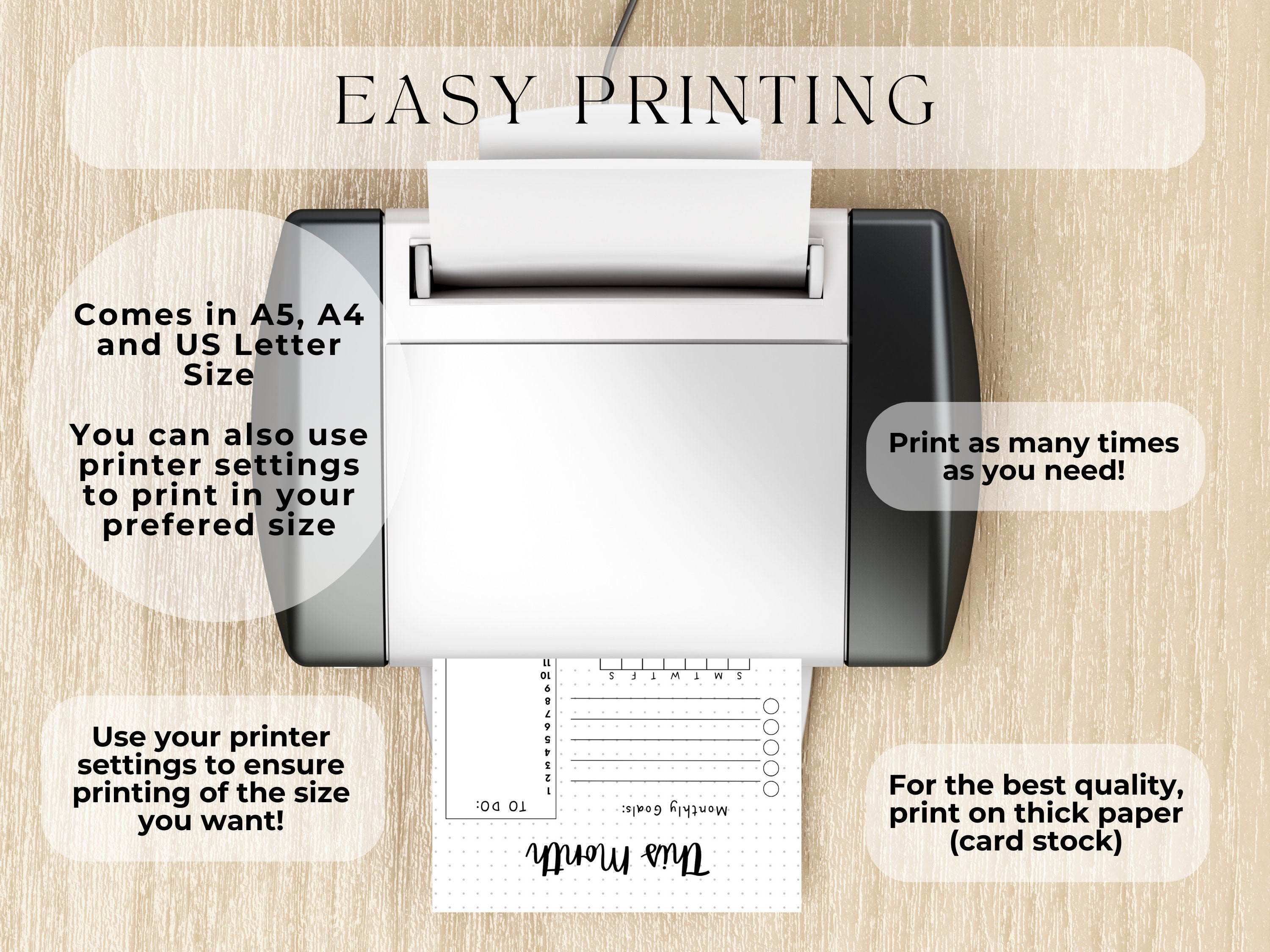 Printable Monthly Organization Planner Page, Motivational Month at a ...