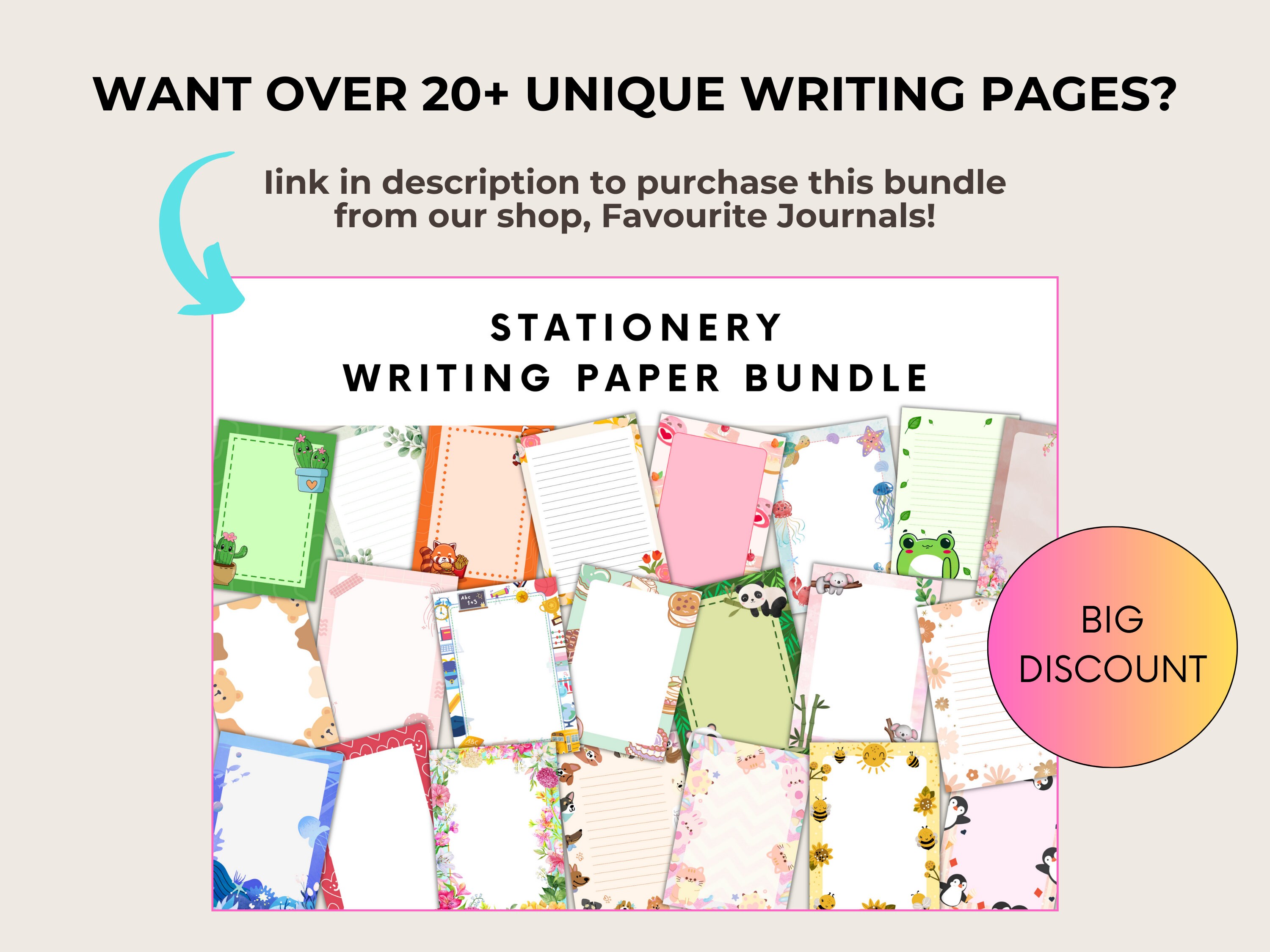 Printable Stationery Lined Paper, Writing Pages, Animal Themed Penguin ...