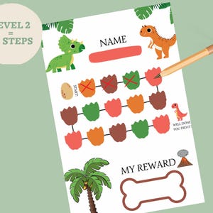 Printable Reward Chart / Card Dinosaur for Toddlers L Multiple Levels ...