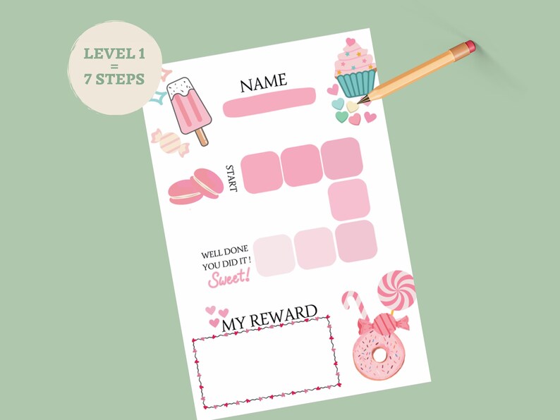Printable Reward Chart / Card Sweets for Toddlers L Multiple Levels ...
