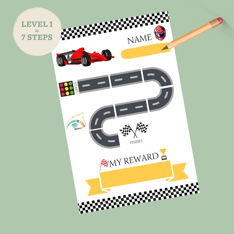 Printable Reward Chart / Card Race Car for Toddlers L Multiple Levels ...