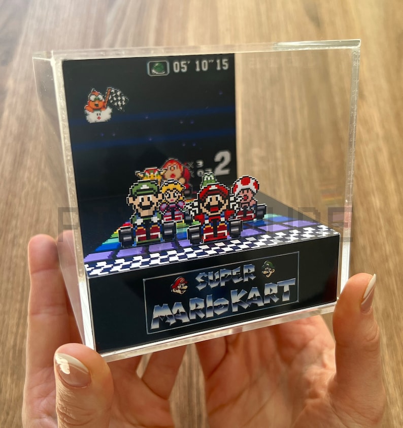 Mario Kart Rainbow Track - DIY Diorama Cube Template - Mario Kart Cube ...