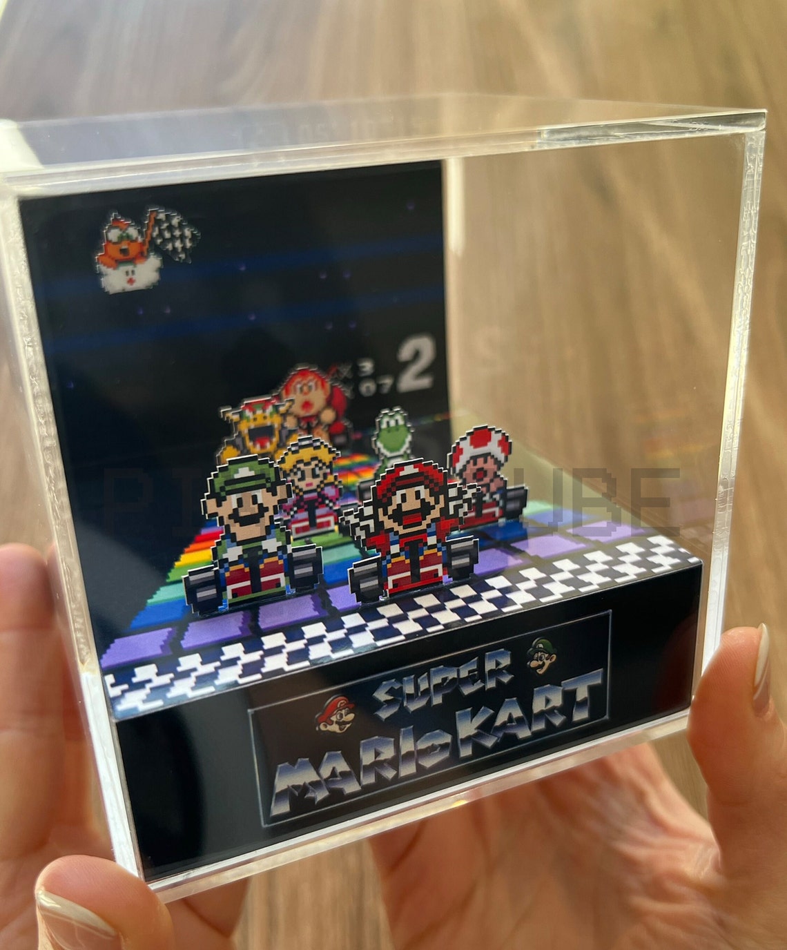 Mario Kart Rainbow Track - DIY Diorama Cube Template - Mario Kart Cube ...