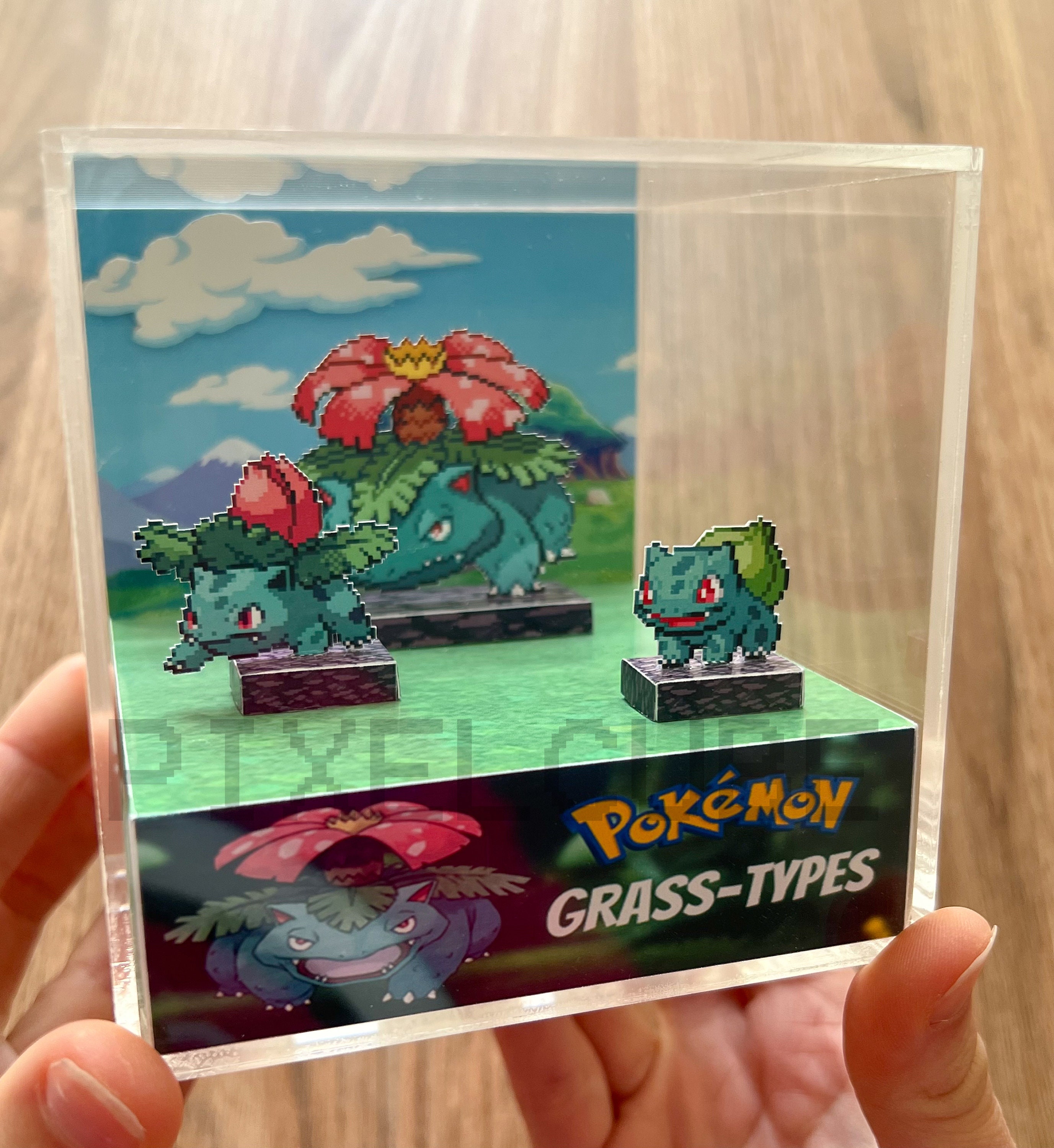 Pokemon Grass Types DIY Diorama Cube Template Pokemon Green Grass Cube ...