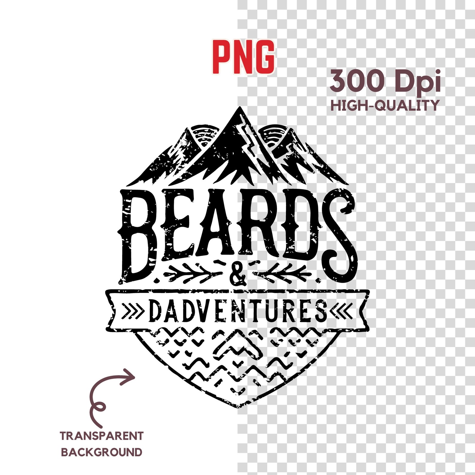 Beards & Dadventures Hiking SVG: Celebrate Dad's Outdoor Adventures ...