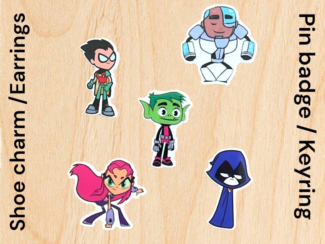 Teen Titans Pin / Earrings / Shoe Charm / Keychain - Etsy