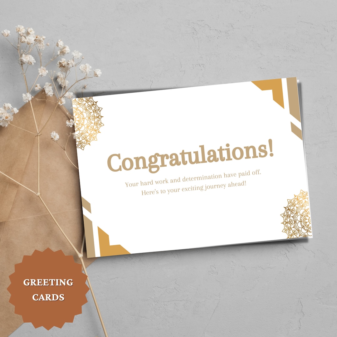 Brown Congratulations Card, Handmade Cards, Celebratory Greeting Cards ...