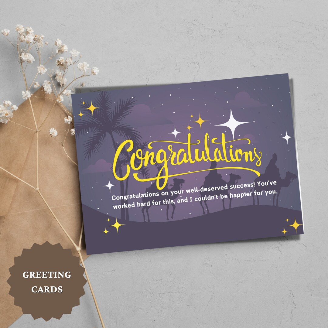 Green Watercolor Congratulations Card, Simple Design, Greeting Card ...