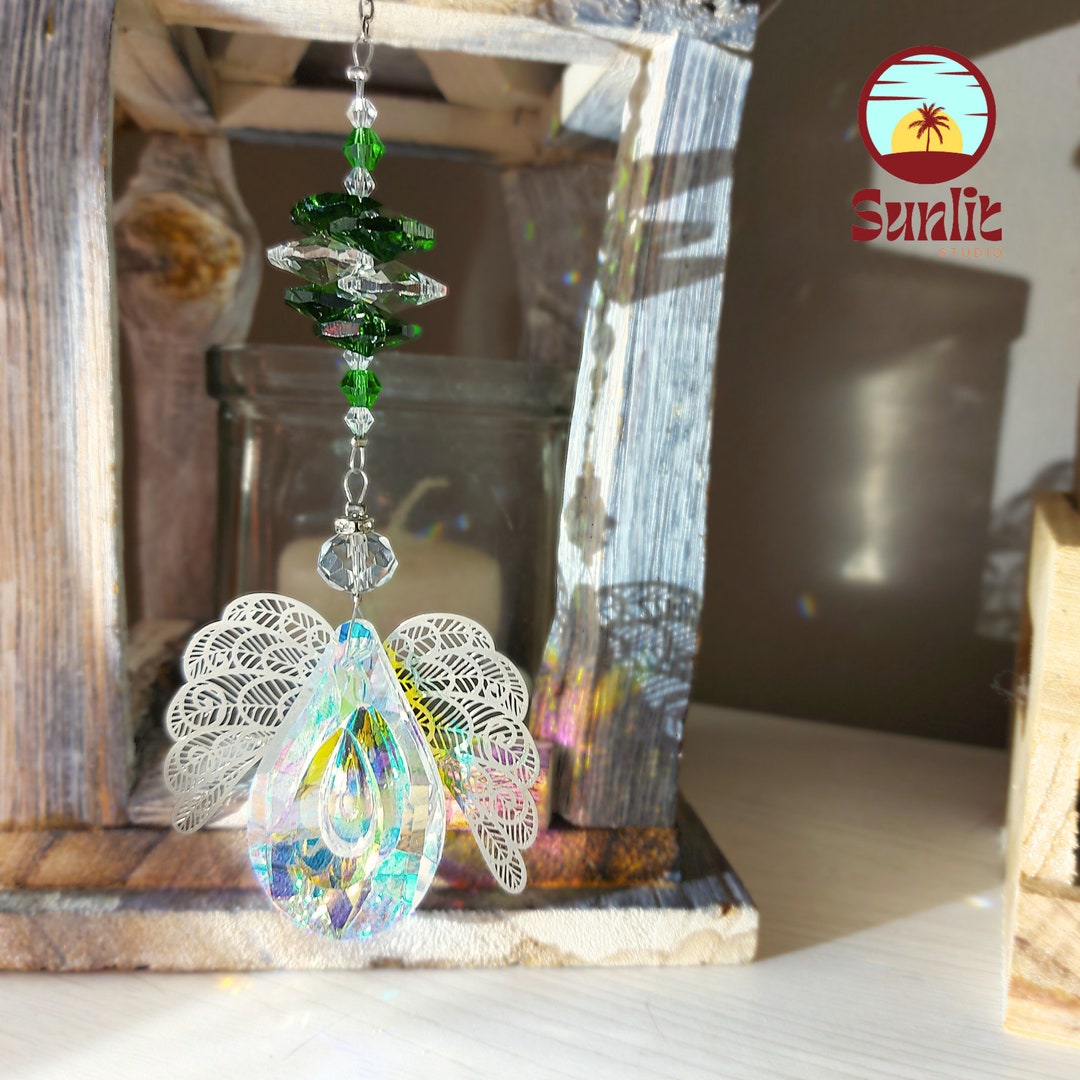 Crystal Angel Wing Suncatcher: Window Prism Pendant - Etsy