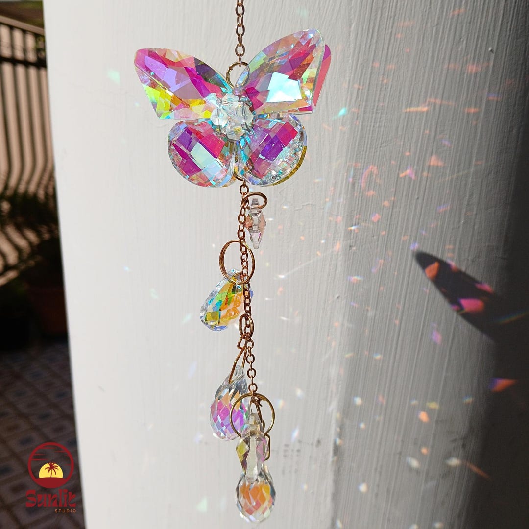 Crystal Butterfly Suncatcher | Butterfly Suncatcher | Rainbow Light ...