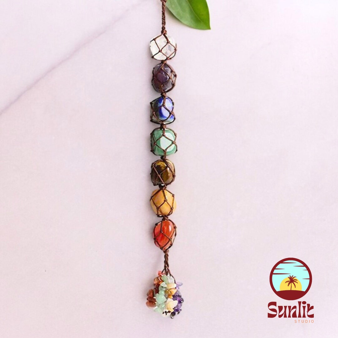 7 Chakra Stone Wall Hanging, Seven Chakra Balancing, Gemstone Interior ...