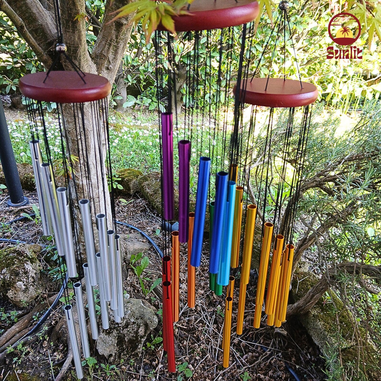 Boho Wind Chime Set of 3 | Calming Wind Chime for Porch & Patio Decor ...