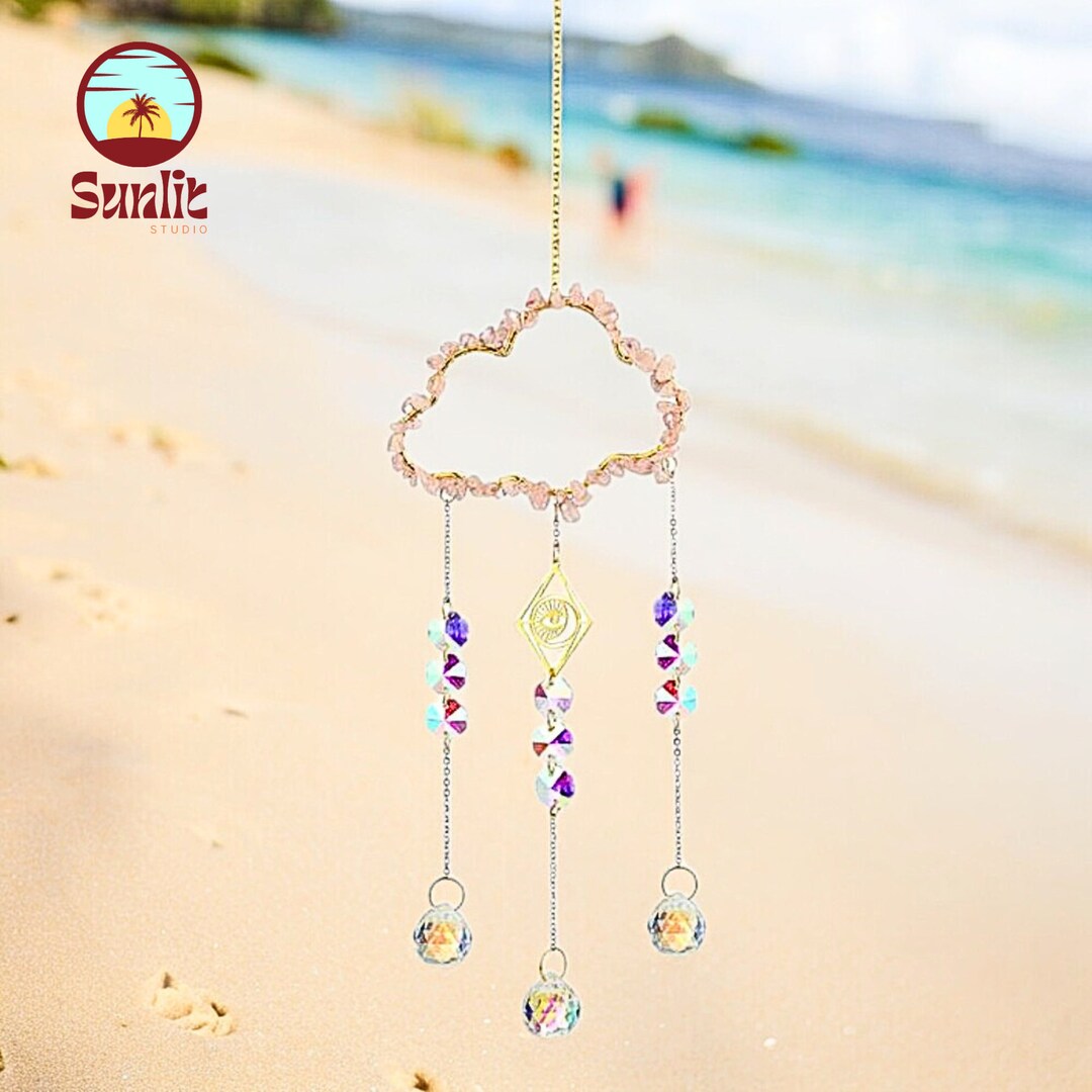 Rain Cloud Crystal Suncatcher, Sun Catcher Window Hanging, Wind Chime ...