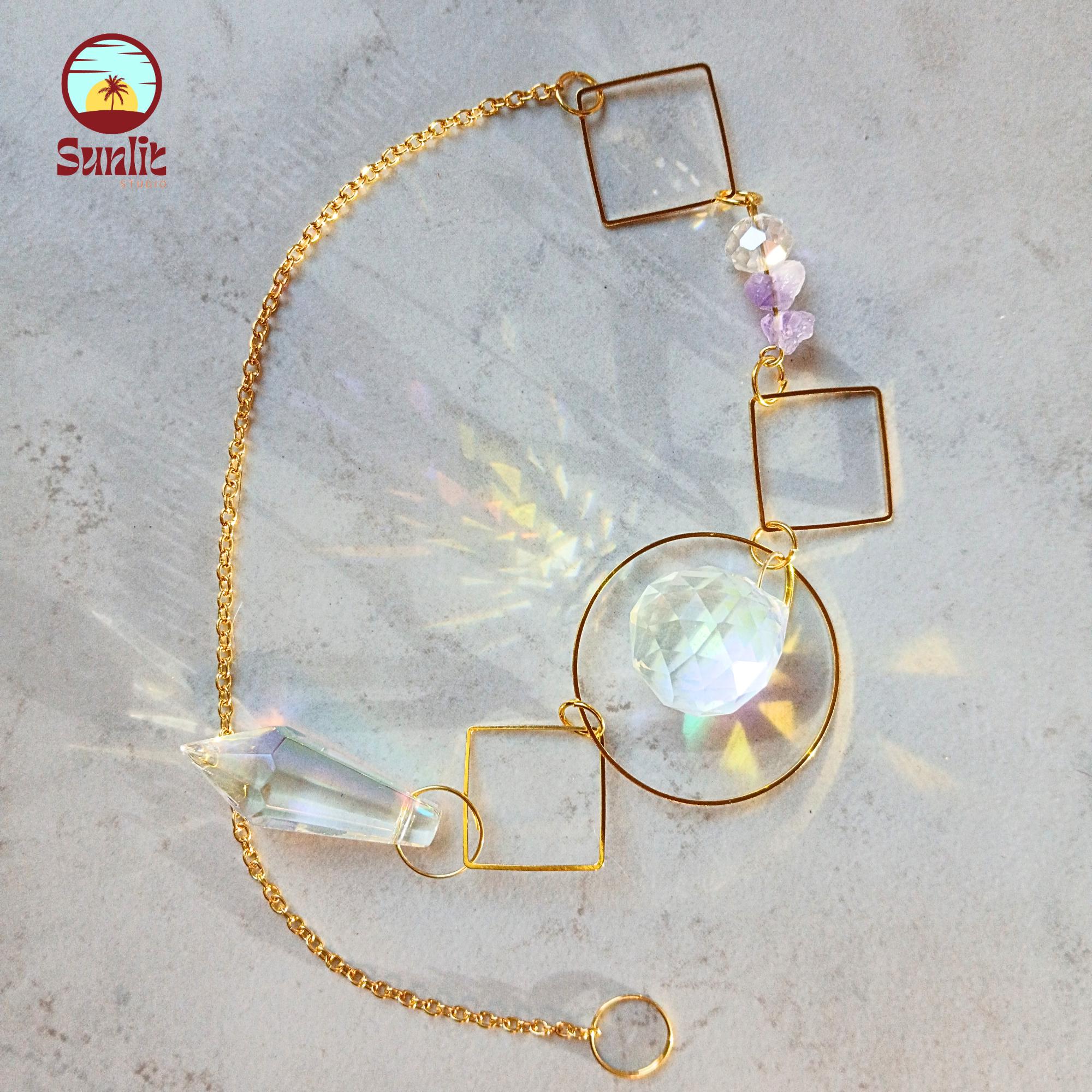 Crystal Suncatcher Set | Crescent Moon Suncatcher | Prismatic Window ...