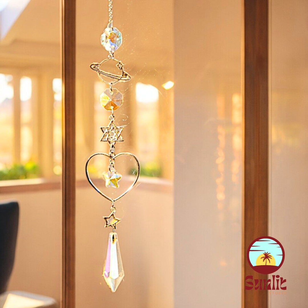 Tiny Heart Crystal Suncatcher , Sun Catcher Rainbow Maker, Prism Art ...