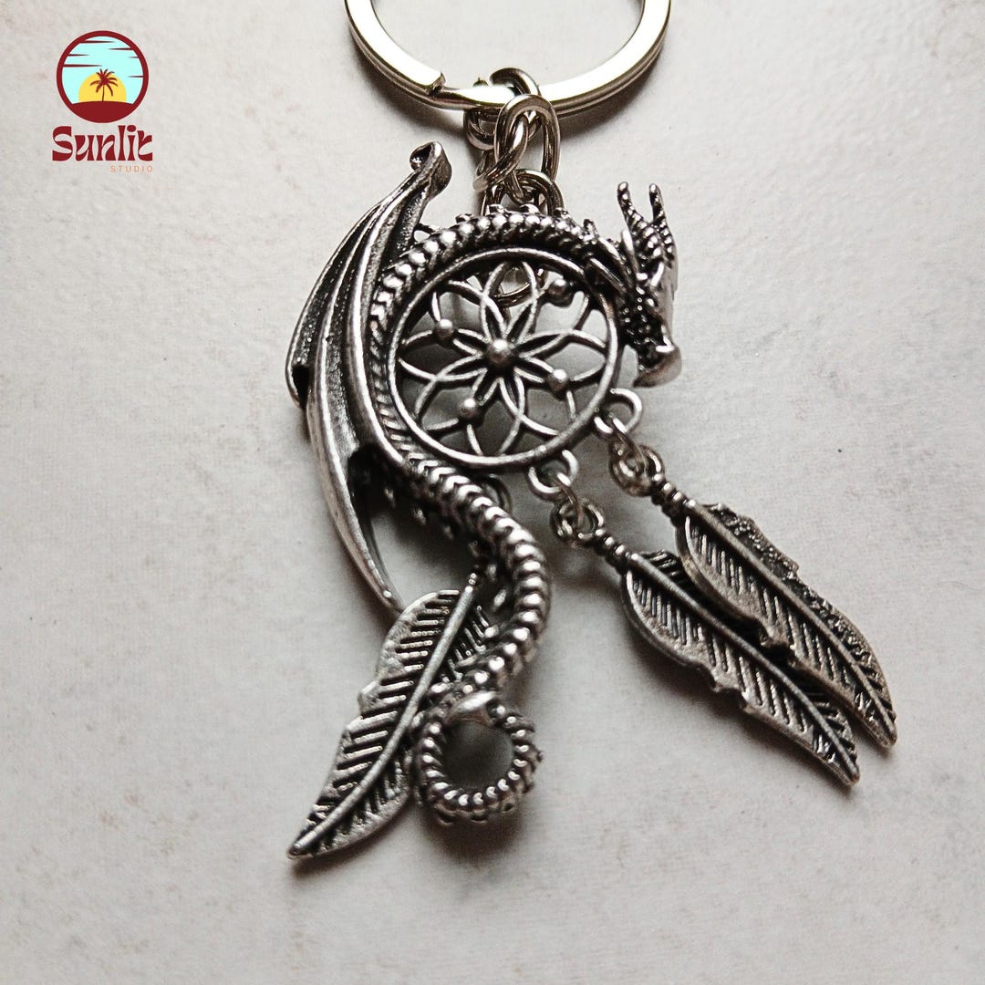 Dragon Stainless Steel Keyring | Dragon Present Idea | Winged Dragon ...
