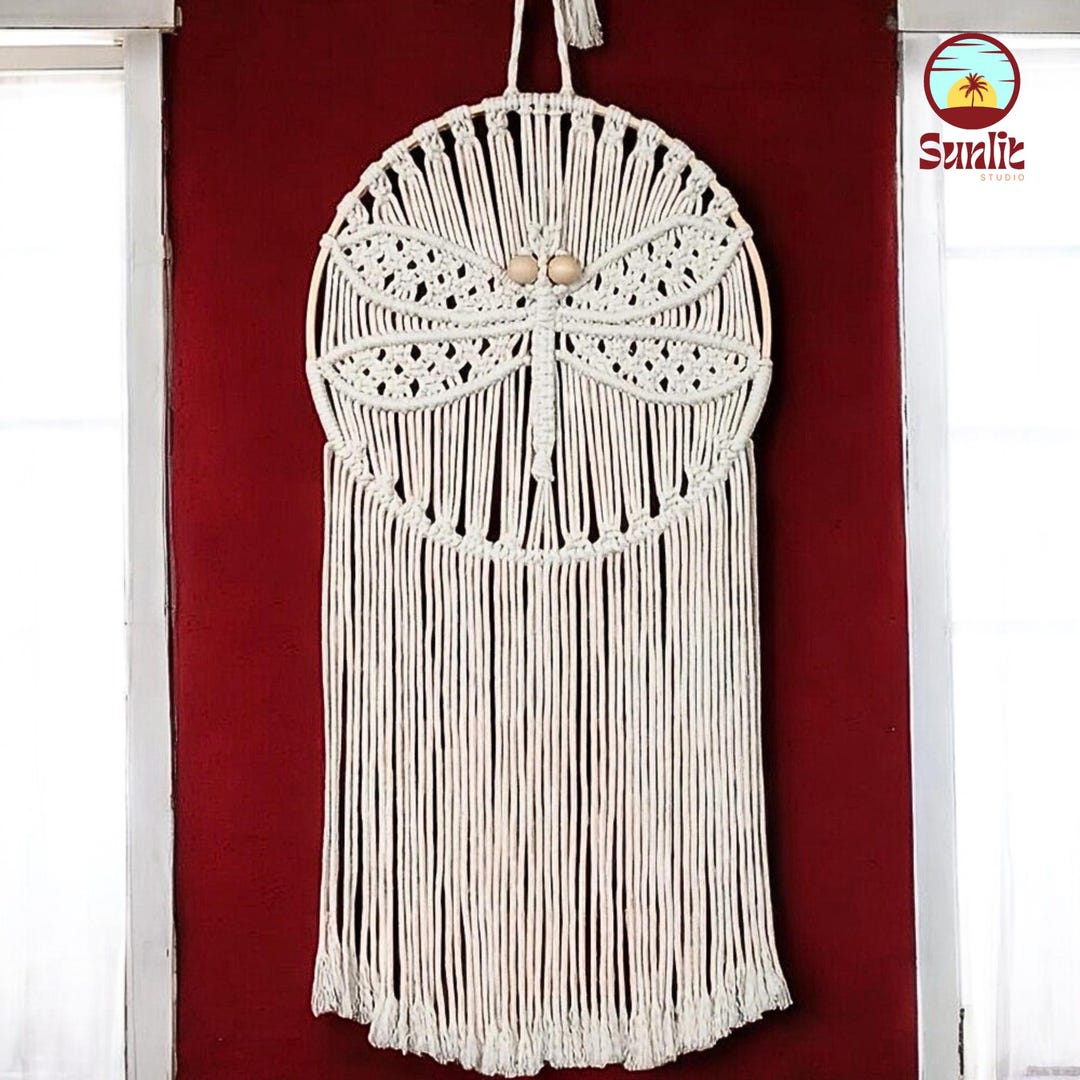 Dragonfly Macrame Wall Hanging, Dragonfly Wall Hanging, Boho Macrame ...