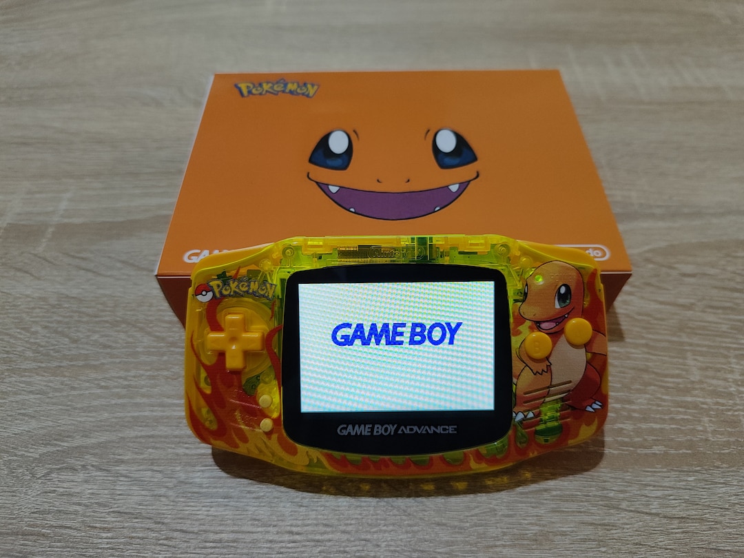 Game Boy Advance Custom Charmander Edition With IPS 3.0 and Collection ...