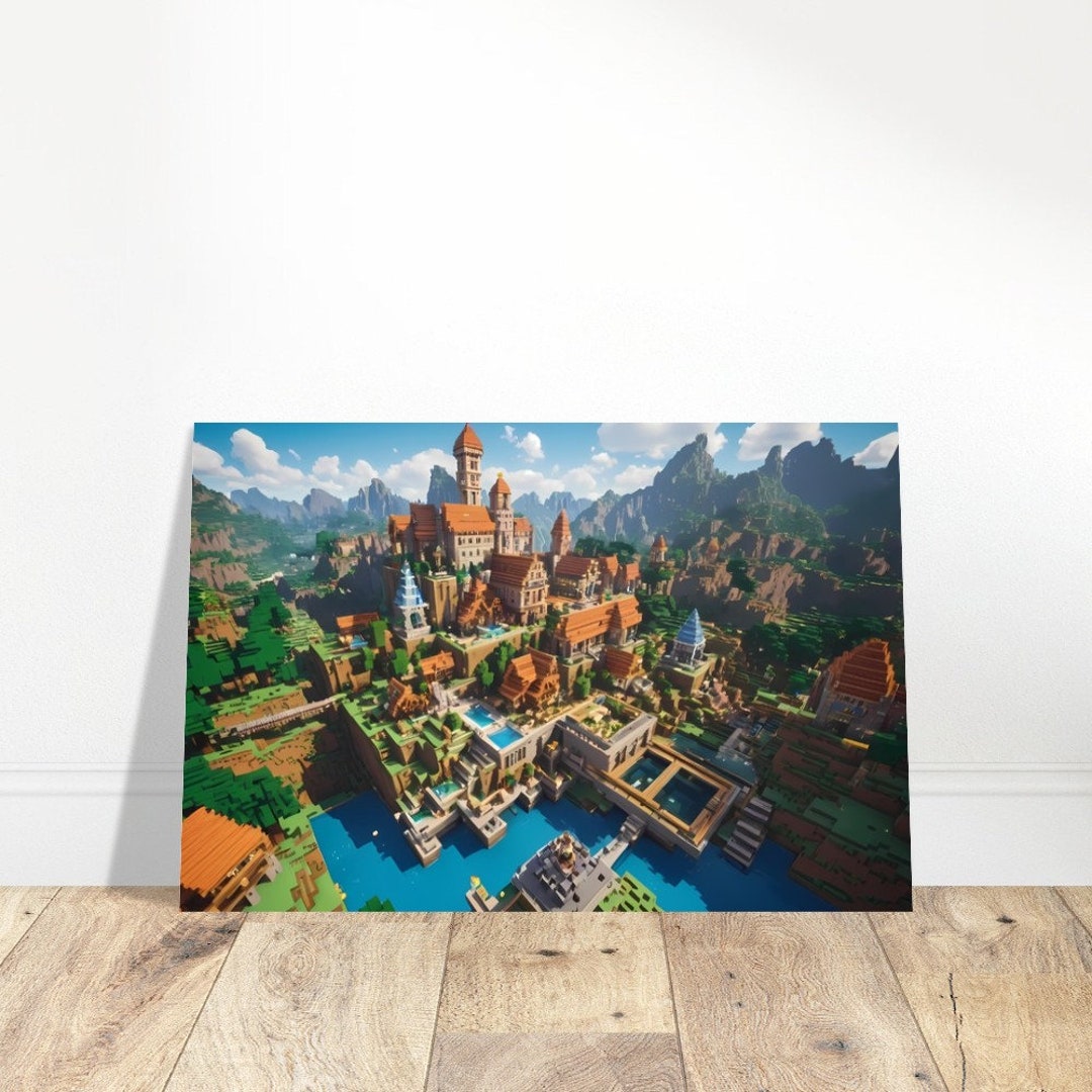 Minecraft World Poster Game Print Colorful Gaming Poster Kids Room ...