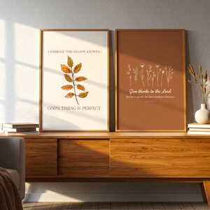 Fall Christian Wall Art Set of 3 Thanksgiving Faith Decor Autumn Bible ...