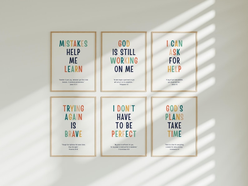 Christian Growth Mindset Poster Sunday School Wall Decor Homeschool ...