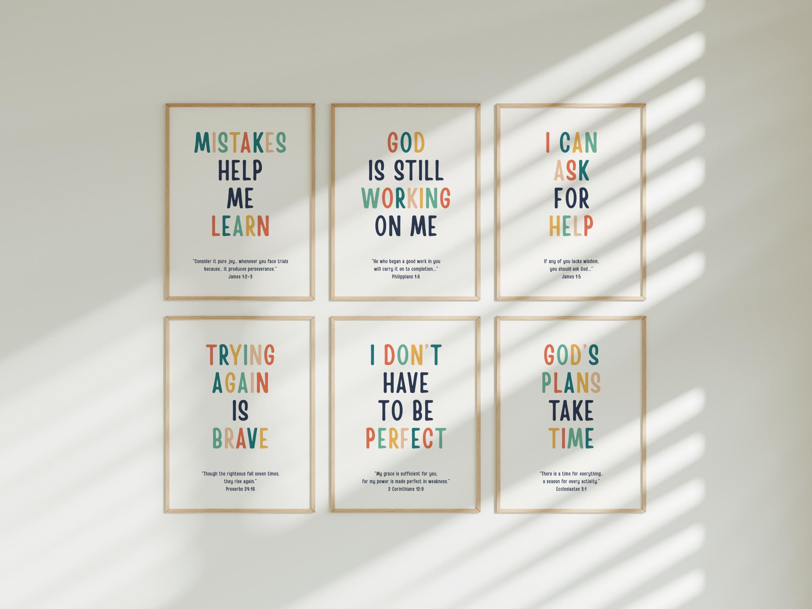 Christian Growth Mindset Poster Sunday School Wall Decor Homeschool ...