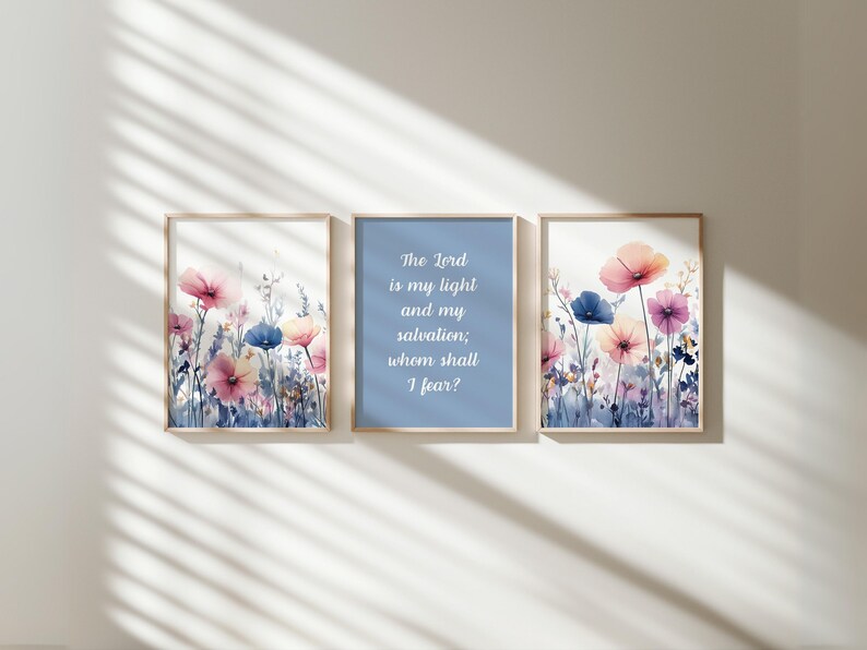 Wildflower Wall Art Christian Bible Verse Wall Art Watercolor Flower ...