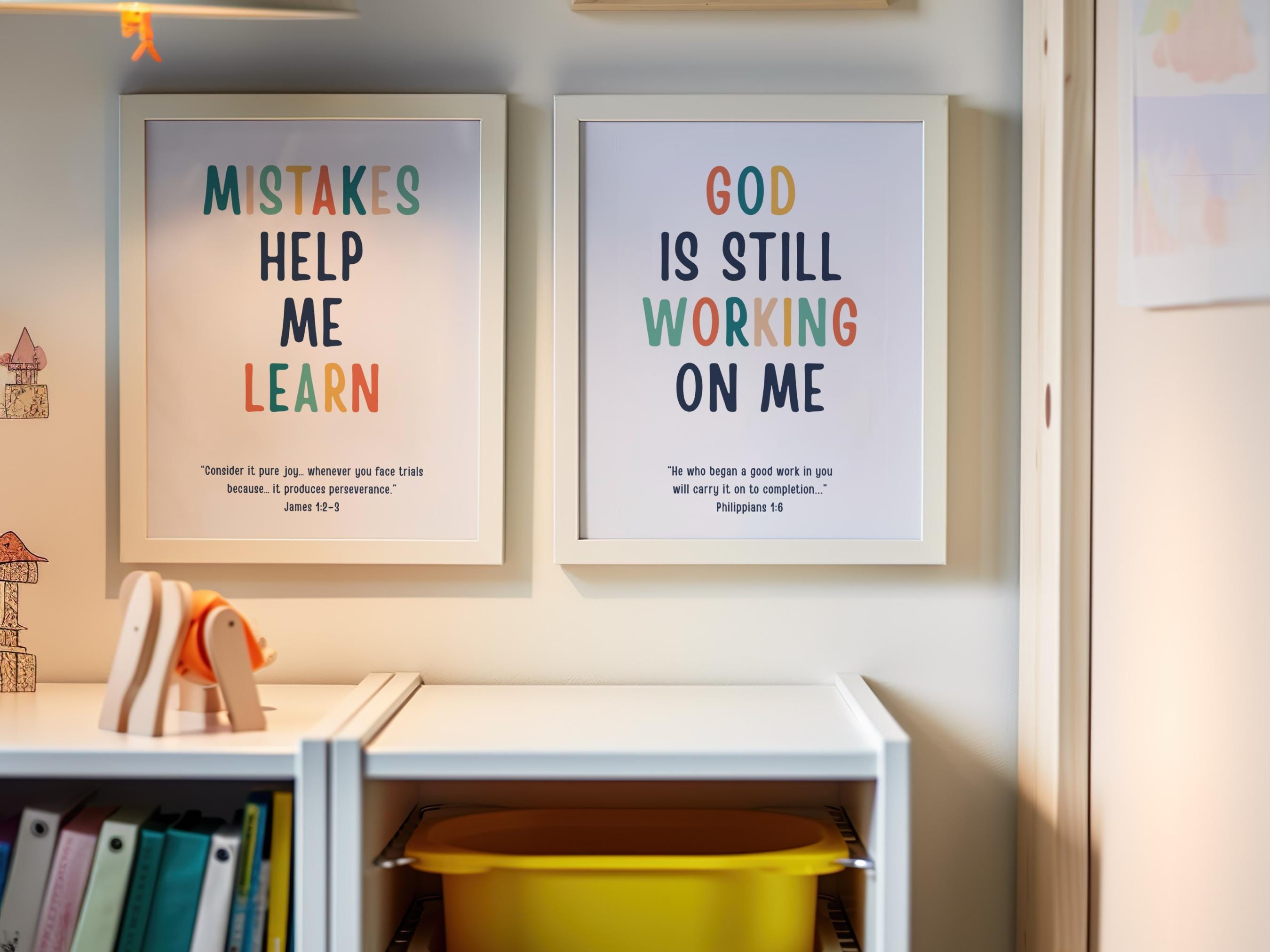 Christian Growth Mindset Poster Sunday School Wall Decor Homeschool ...