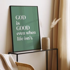 God is Good Aesthetic Christian Wall Art Minimalist Art Print Office ...