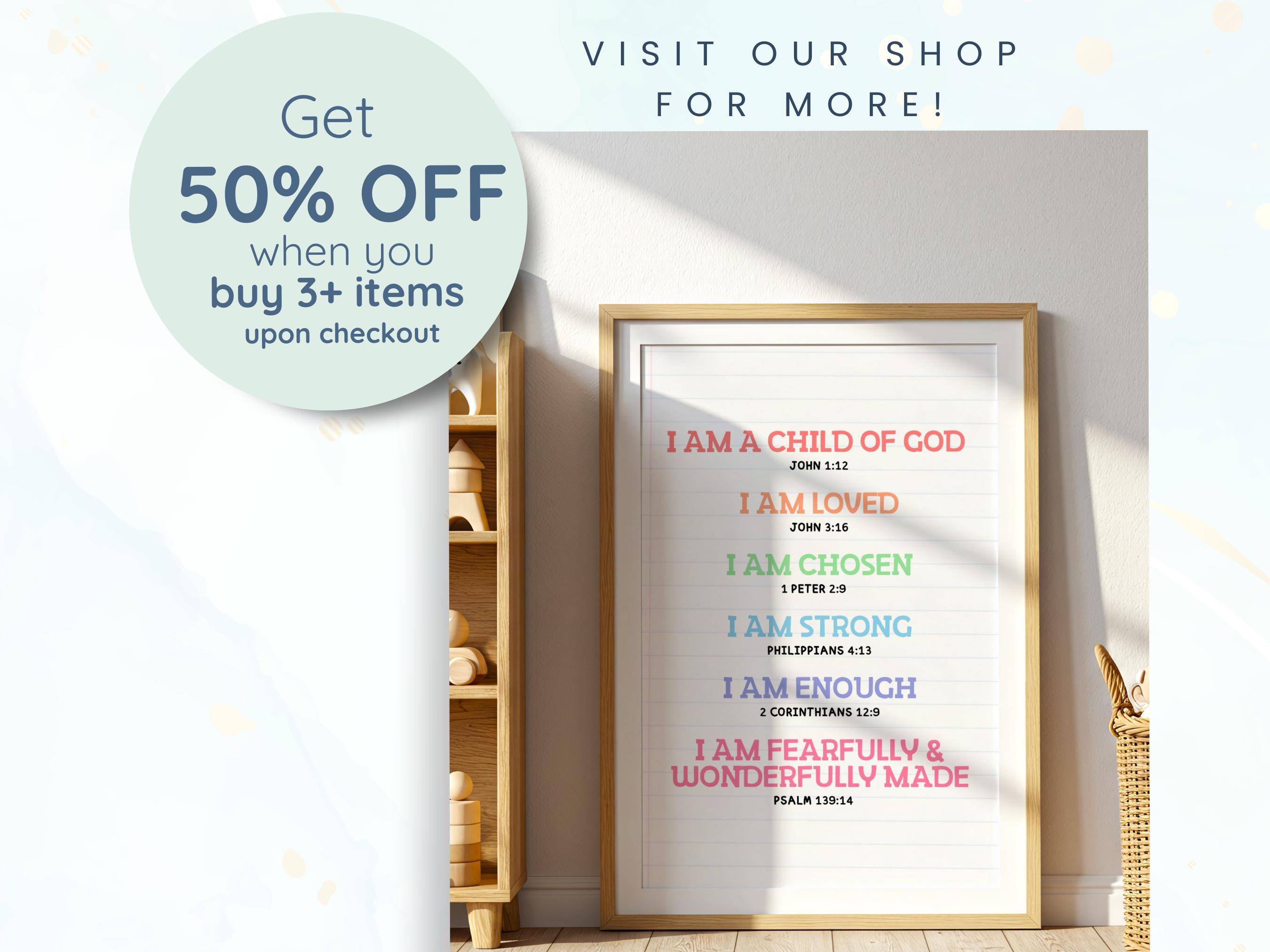 Christian Growth Mindset Poster Sunday School Wall Decor Homeschool ...