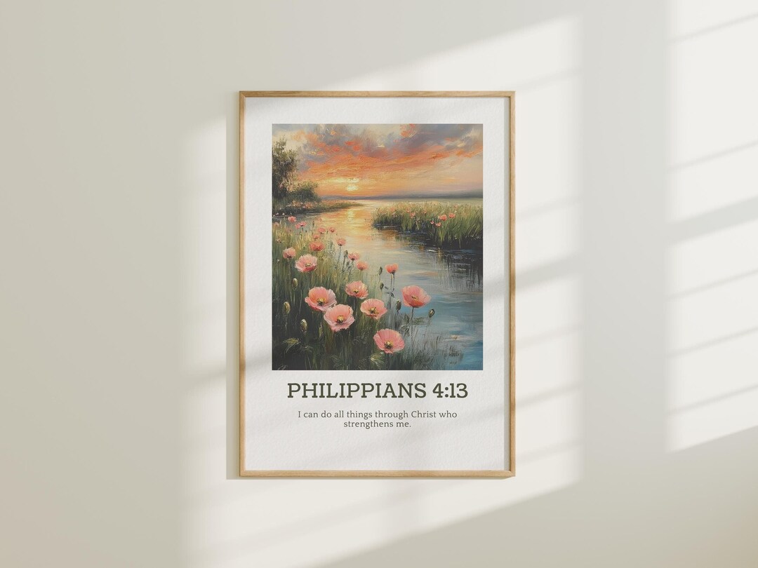 Vintage Bible Verse Wall Art Christian Modern Scripture Poster ...