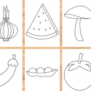 Printable Fruit Tracing Line Worksheet, Preschool Curriculum Learning ...
