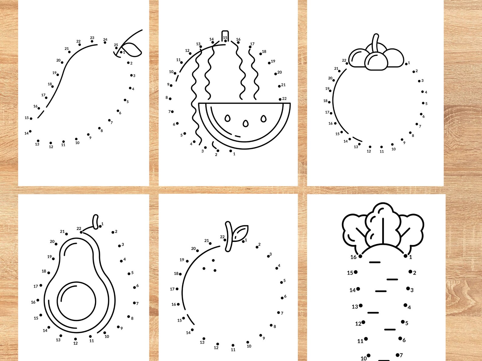 Printable Fruit Tracing Line Worksheet, Preschool Curriculum Learning ...