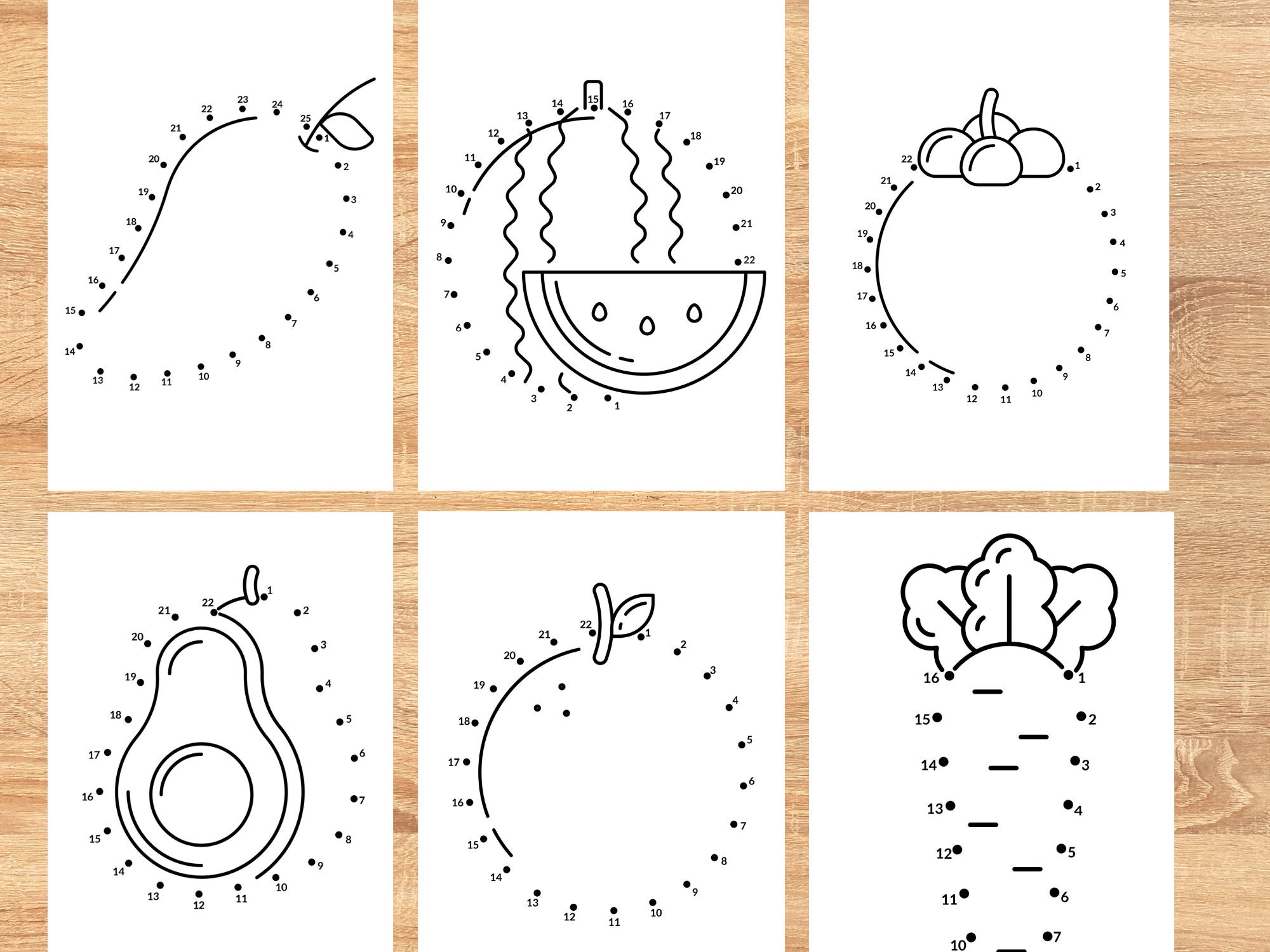 Printable Fruit Tracing Line Worksheet, Preschool Curriculum Learning ...