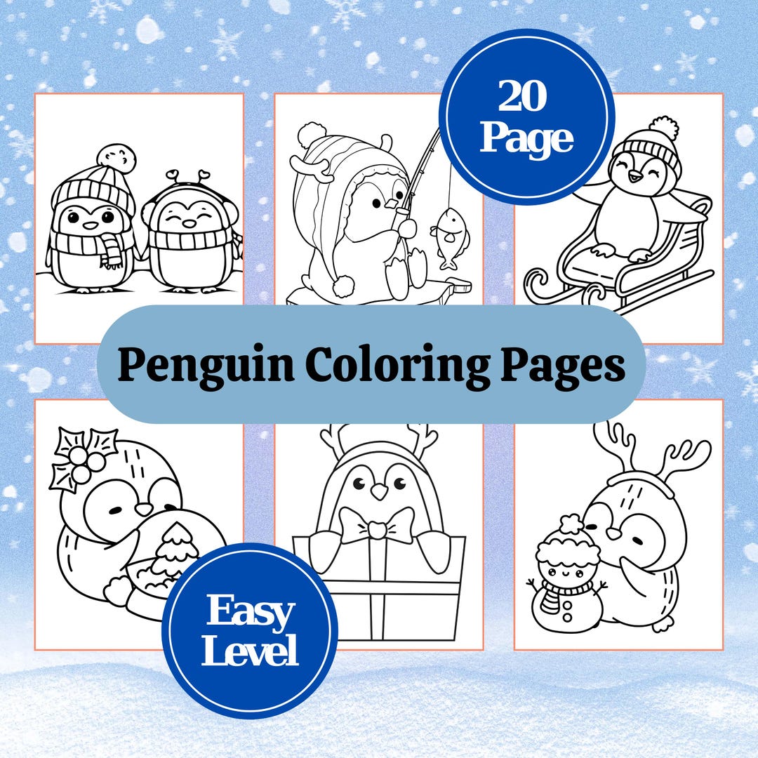Penguin Christmas Coloring Page / Chrsitmas Busy Book / Christmas ...