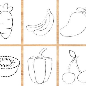 Printable Fruit Tracing Line Worksheet, Preschool Curriculum Learning ...