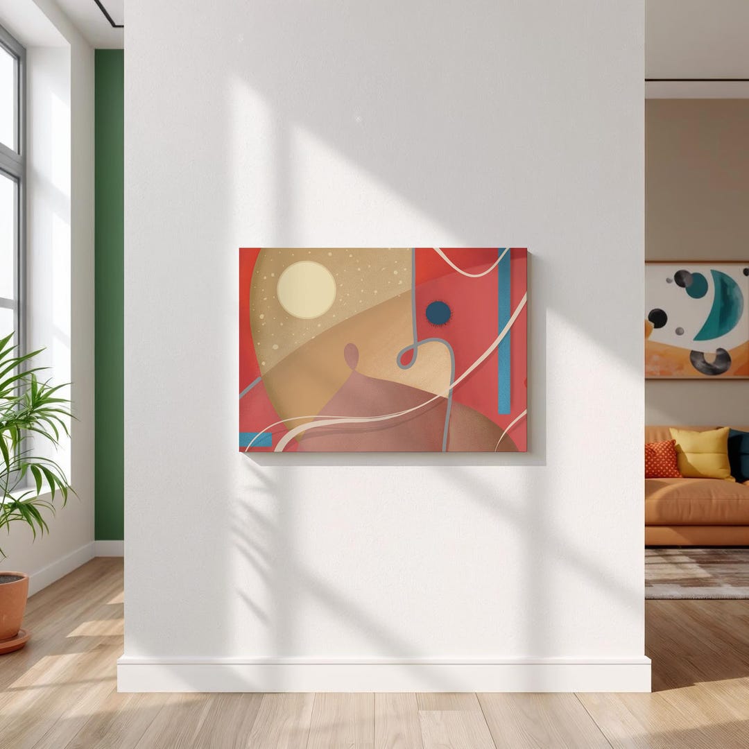 Abstract Digital Art Print | Warm Modern Abstract Wall Art ...