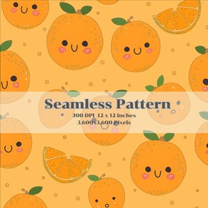 Orange Seamless Pattern , Summer Seamless Pattern, Seamless Repeat ...