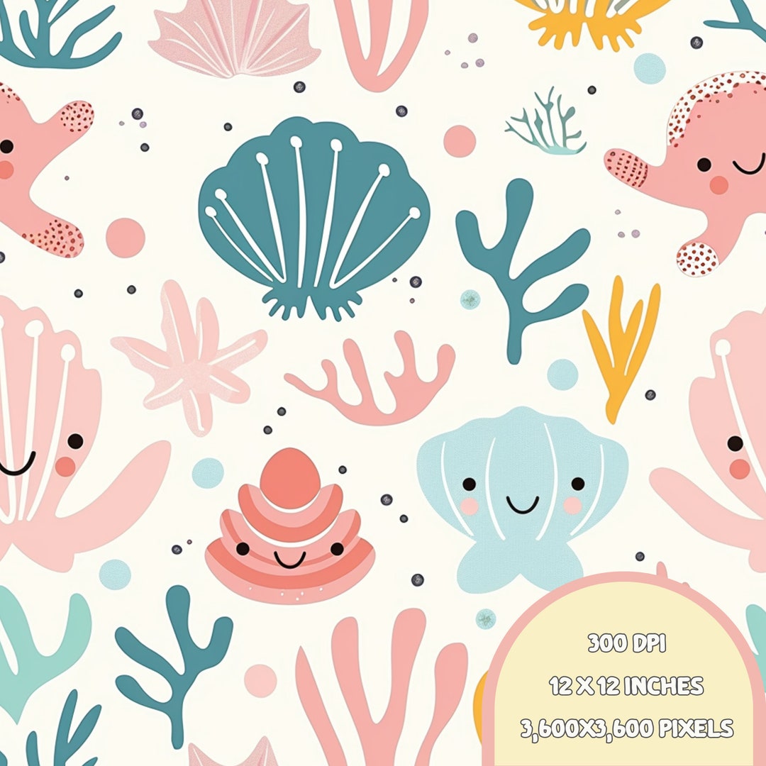 Seamless Pattern Scallop Repeat Pattern for Fabric Under the Sea ...