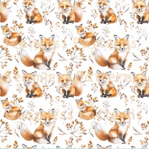 Cute Fox Seamless, Woodland Forest Seamless Patterns Instant Download ...