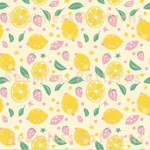 Cute Lemon Seamless File, Fruit Them, Summer Seamless Pattern. 300 DPI ...