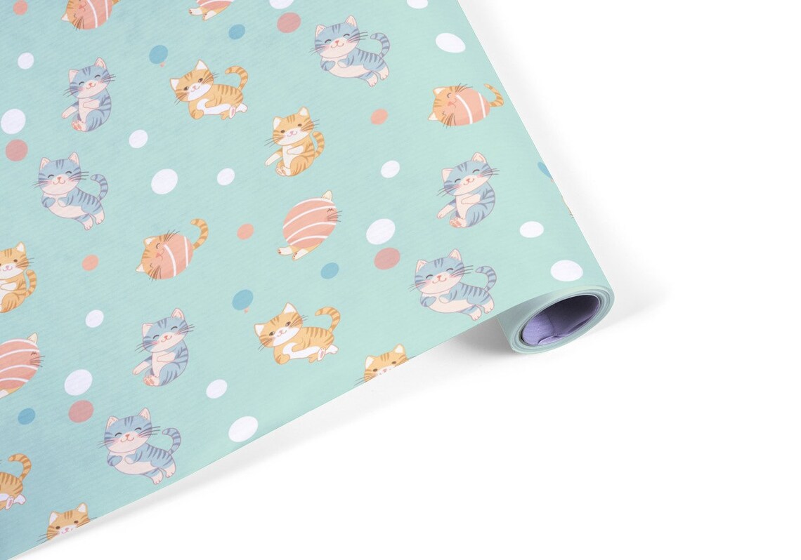 Cute Cats Seamless Pattern, Summer Animals Fabric Print (digital ...