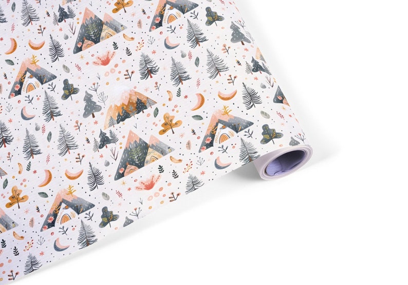 Seamless Boho Mountain Patterns, Watercolor Mountain Boho Digital Paper, Instant Download, 300 ...