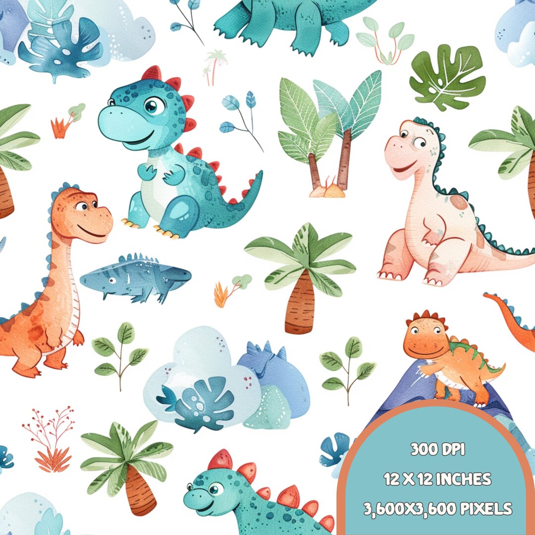 Dinosaur Seamless Pattern Prehistoric Seamless File Neutral Dinosaur ...